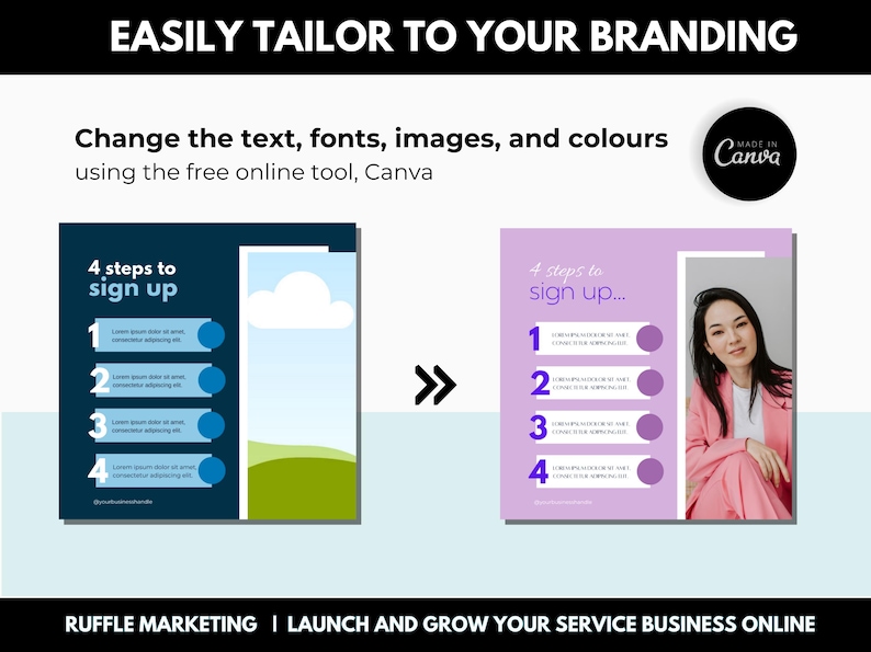 60 Instagram Posts Template Canva, Editable IG Posts Marketing Bundle ...