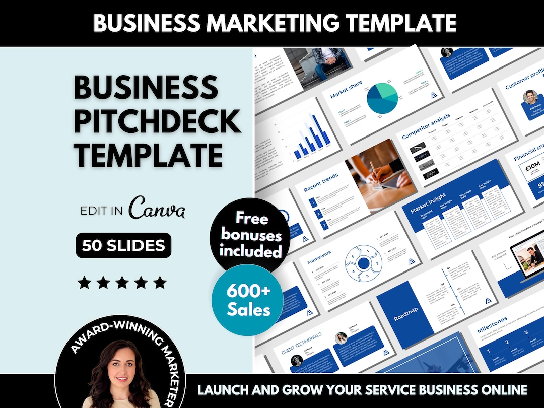 Business Pitch Deck Editable Canva Template, Company Presentation Canva ...