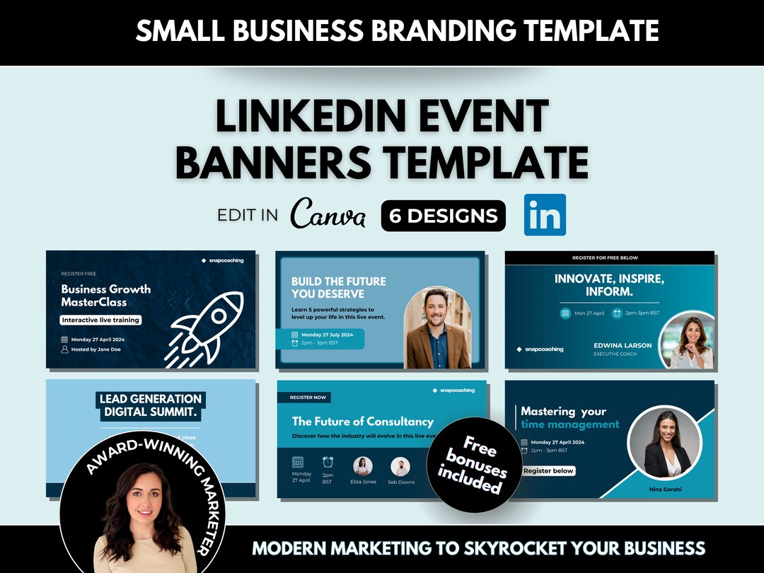 Linkedin Event Banner Editable Canva Template, Linkedin Live Event ...
