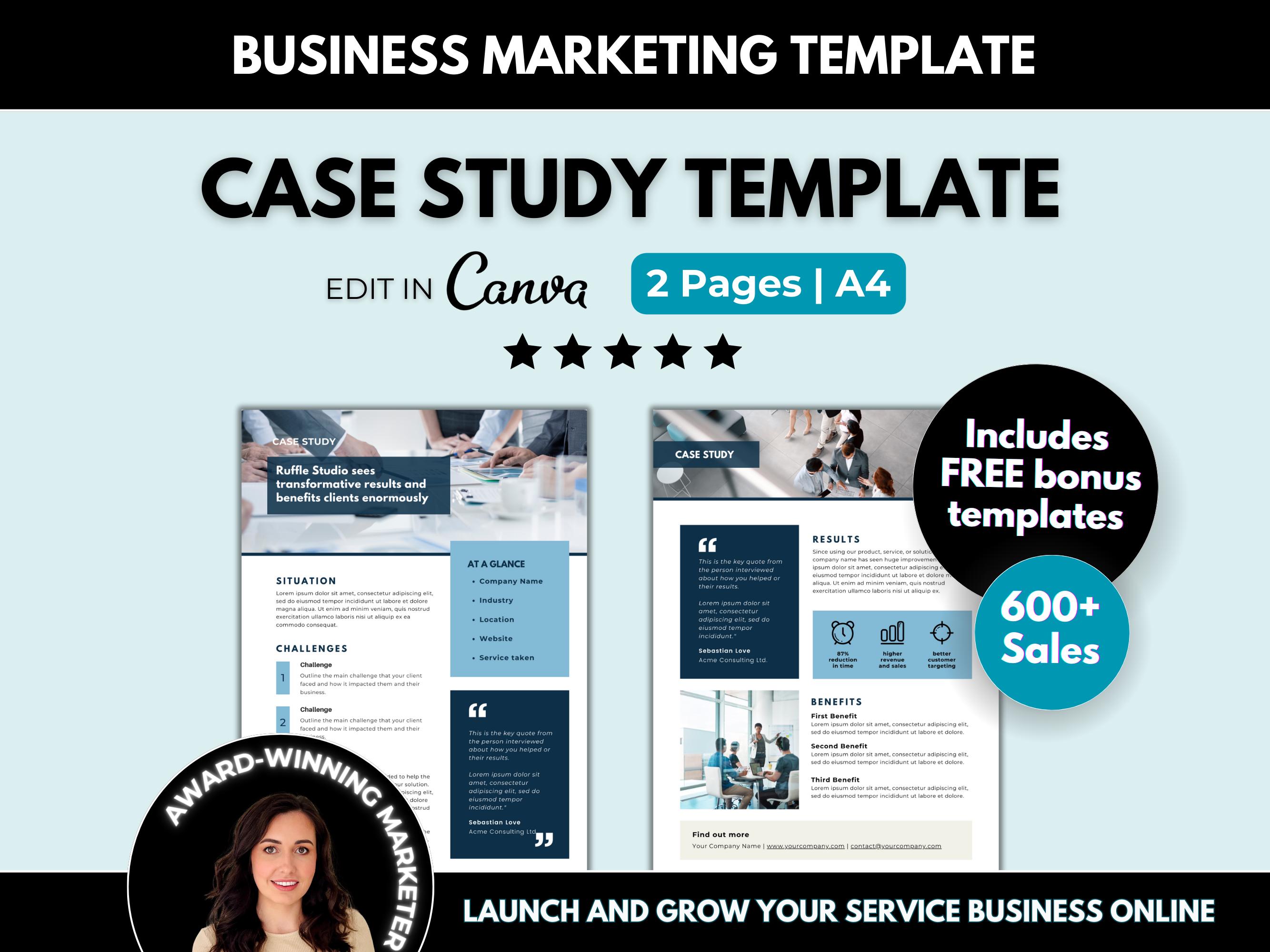 Case Study Template Canva, Business Client Case Study Brochure Template ...