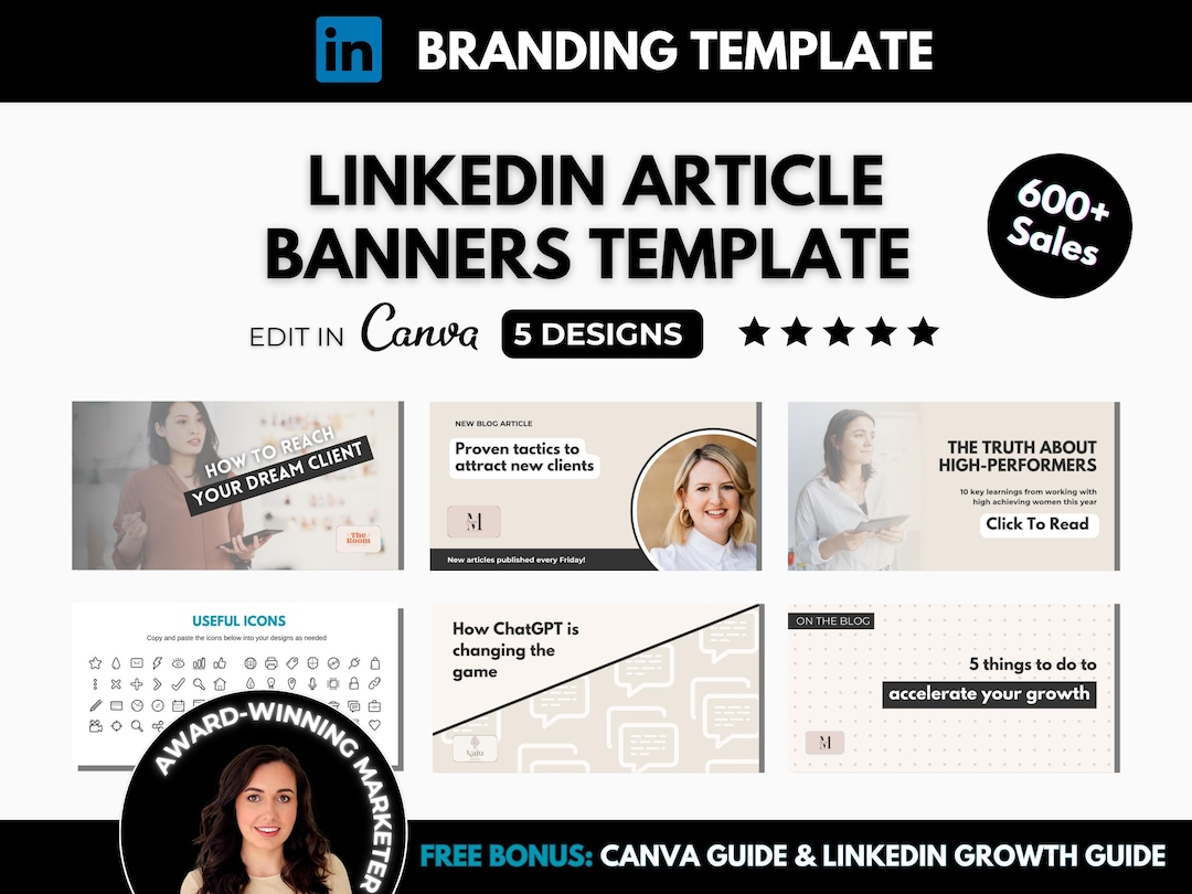 Neutral Linkedin Article Header Editable Canva Template, 5 Linkedin ...
