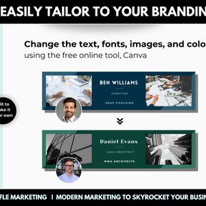 Editable Linkedin Profile Banners Canva Template Bundle, Blue Coaching ...