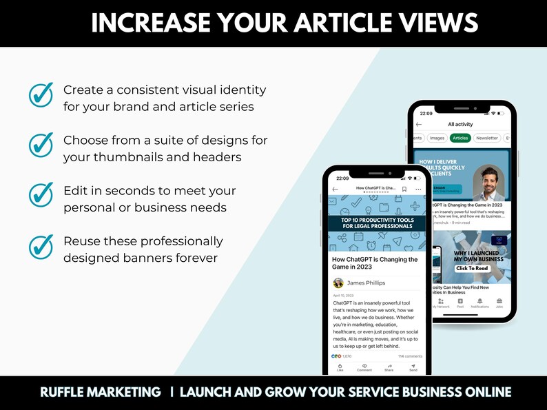 Linkedin Article Banner Template, Editable Canva Template 6 Designs - Etsy