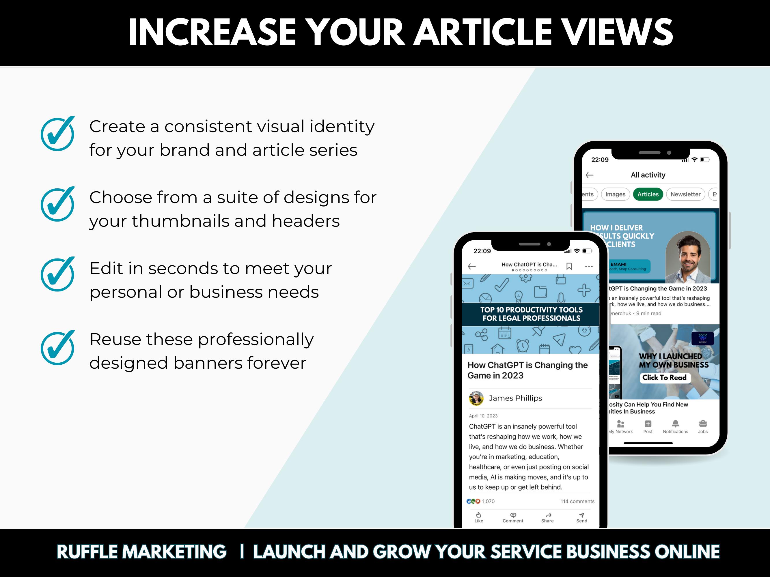 Linkedin Article Banner Template, Editable Canva Template 6 Designs - Etsy