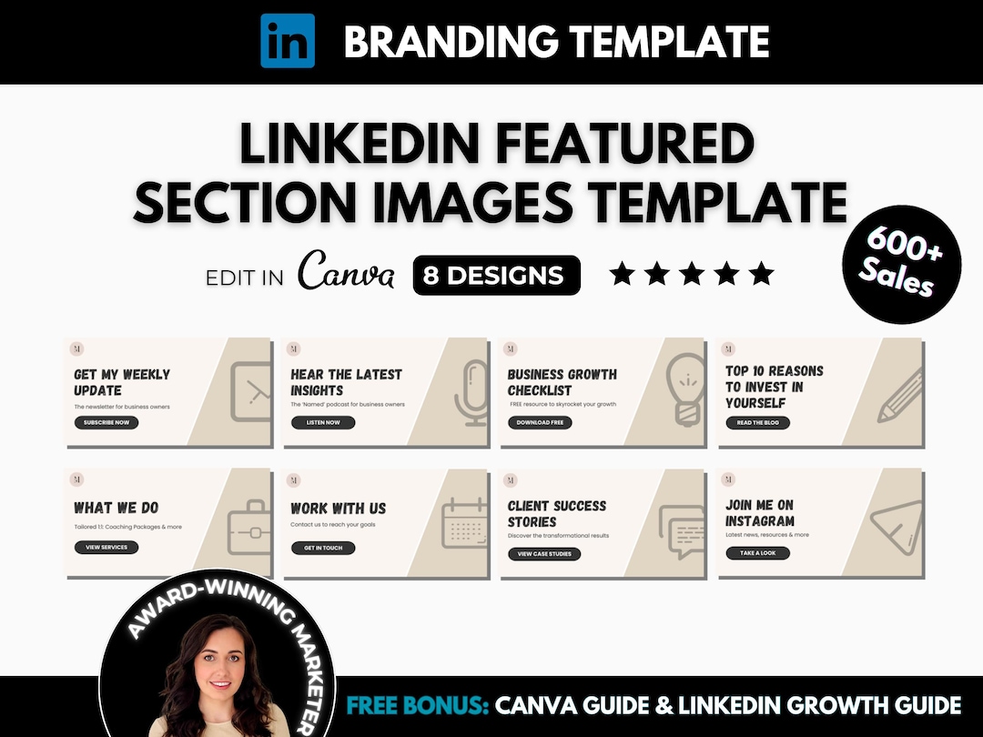 Linkedin Featured Section Images Editable Canva Template, Linkedin ...