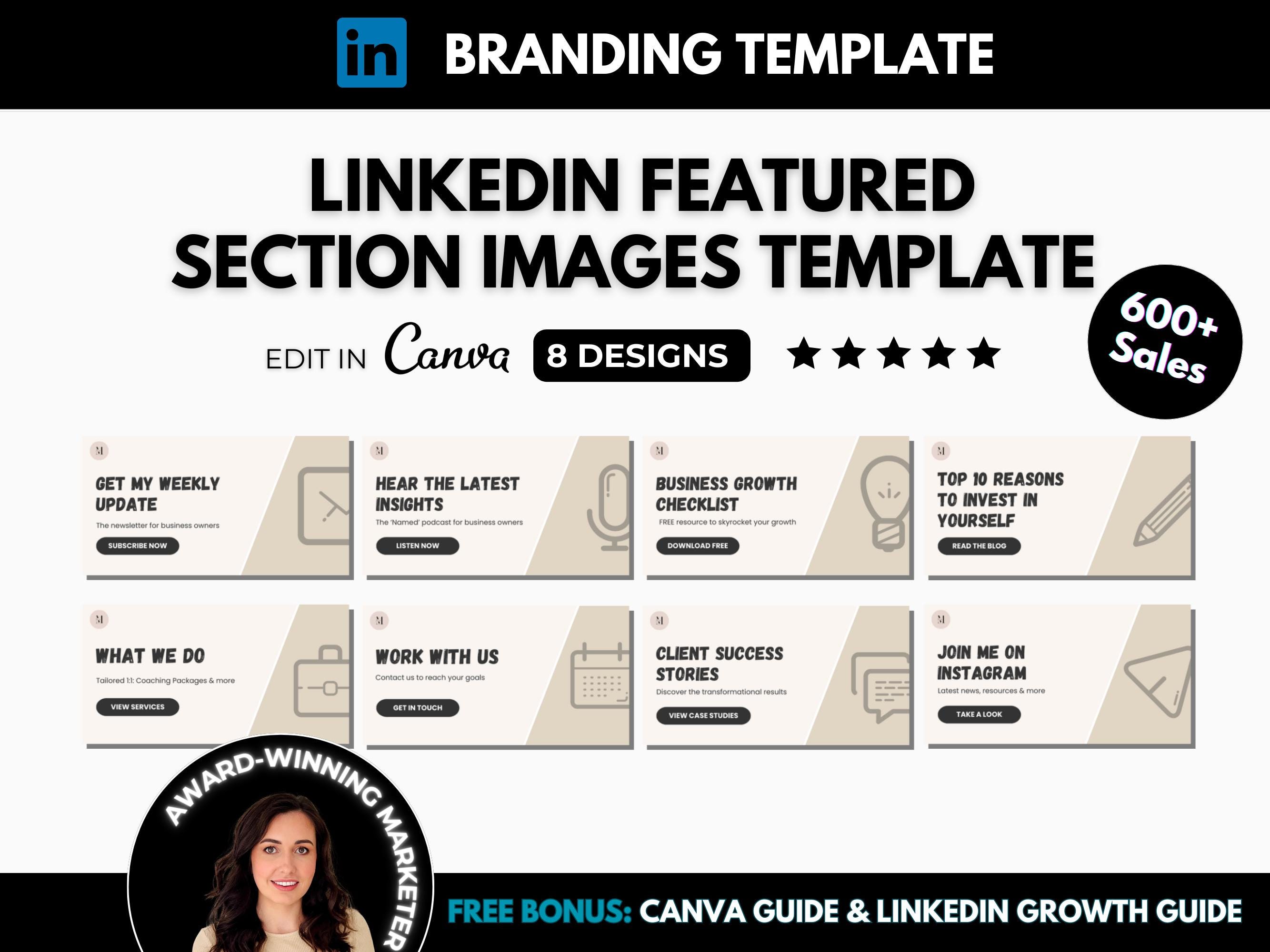 Linkedin Featured Section Images Editable Canva Template, Linkedin ...