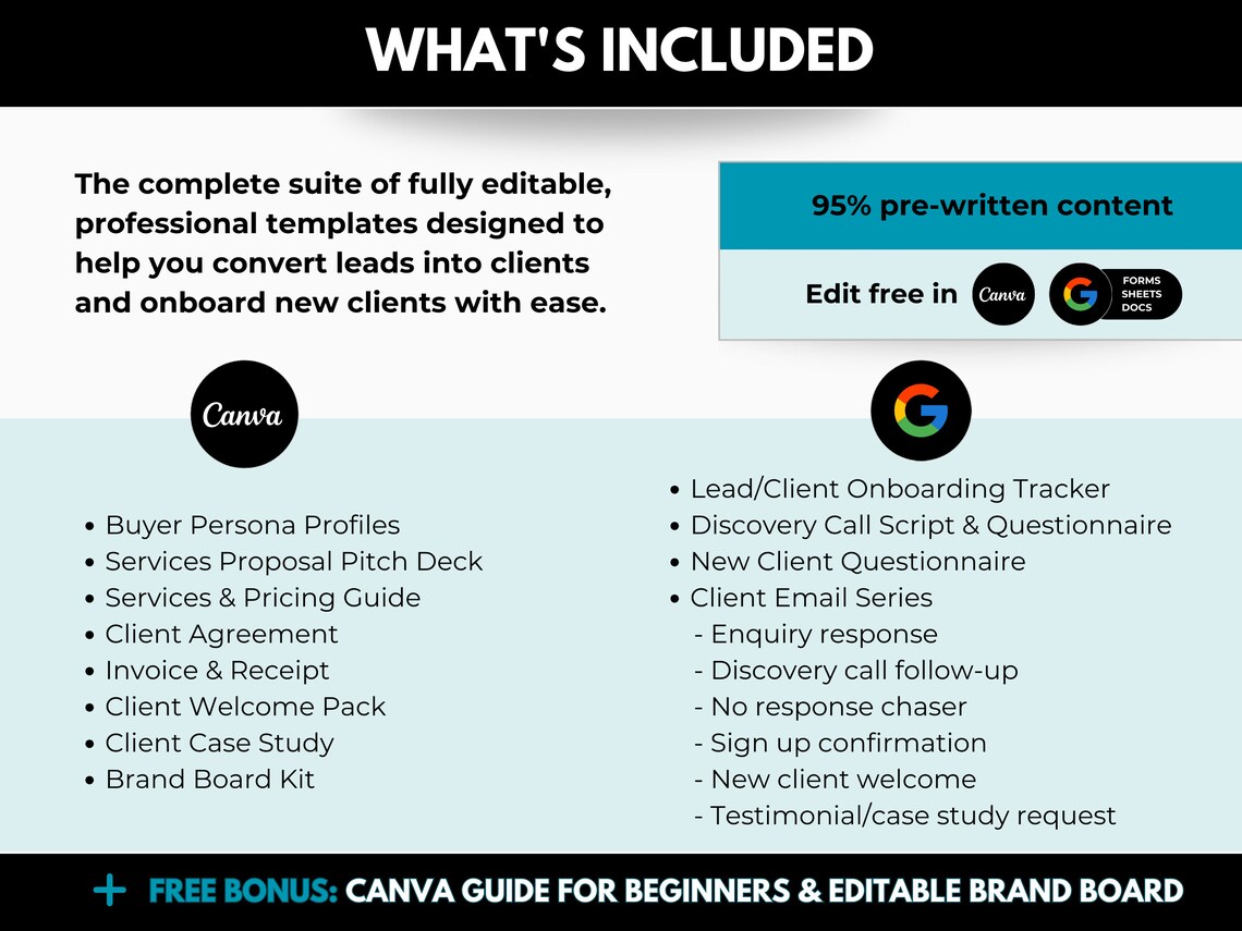 Client Onboarding Template Bundle, Service Business Starter Kit, New ...