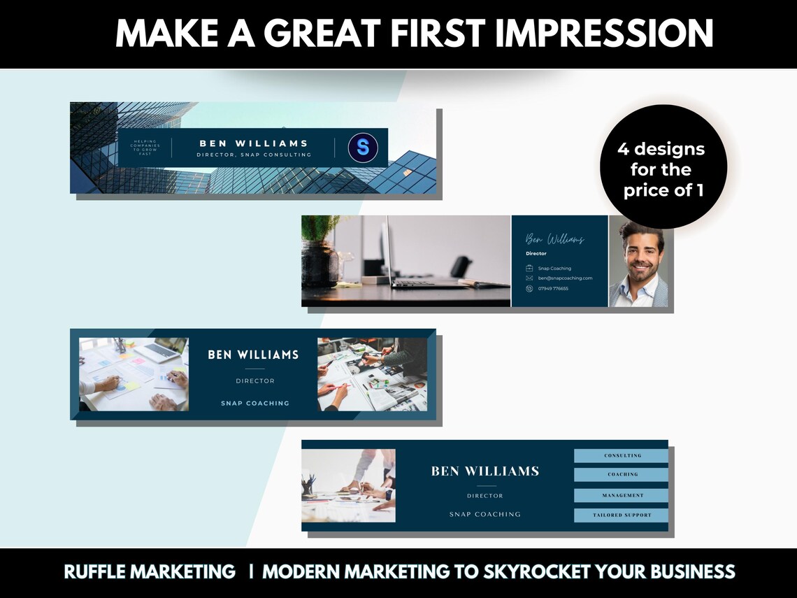 Linkedin Profile Banner Editable Canva Template Coaching, 4 LI Personal ...