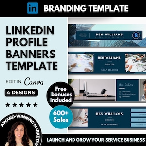 Linkedin Profile Banner Template, Linkedin Header Editable Canva ...