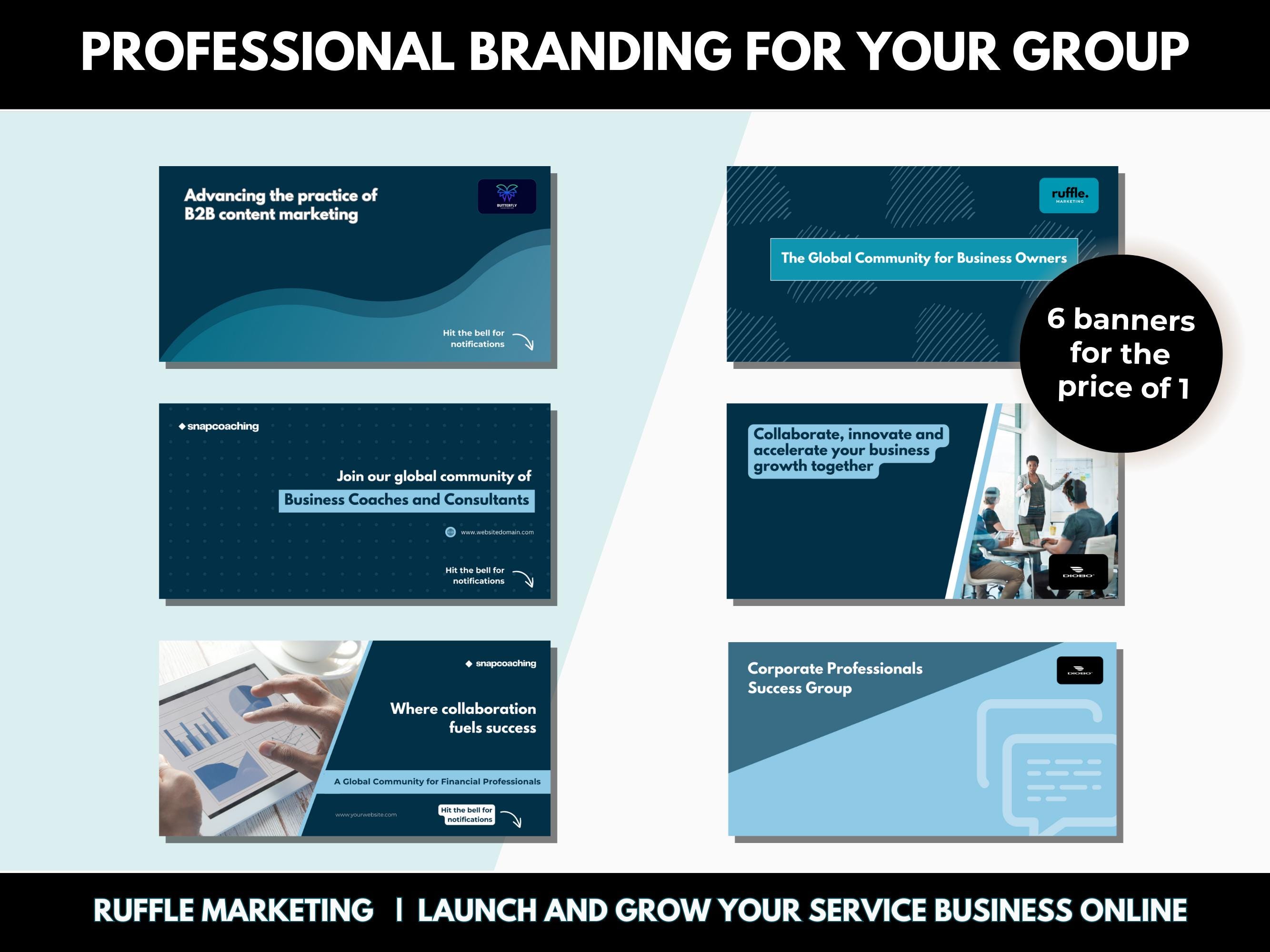Linkedin Group Banners Editable Canva Template, Blue 6 Linkedin Header ...