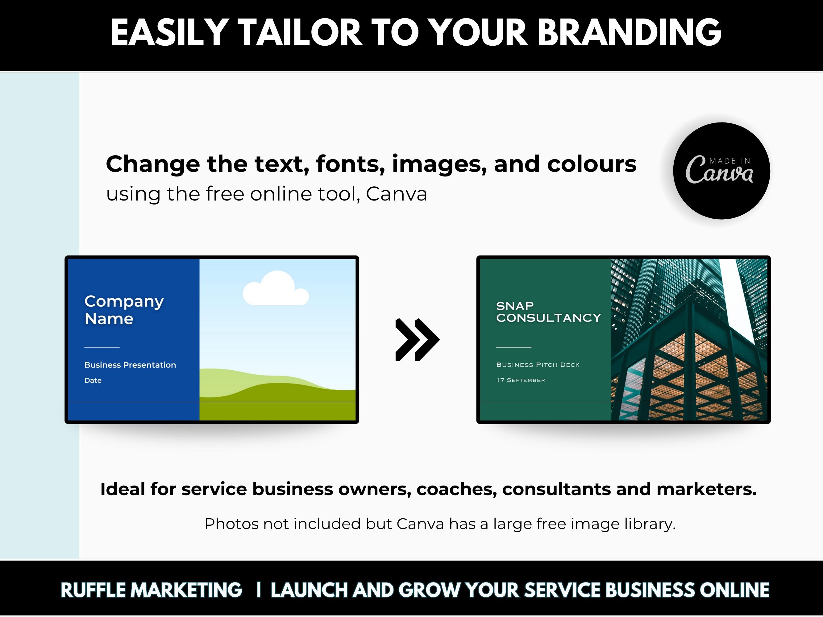 Business Pitch Deck Editable Canva Template, Company Presentation Canva ...