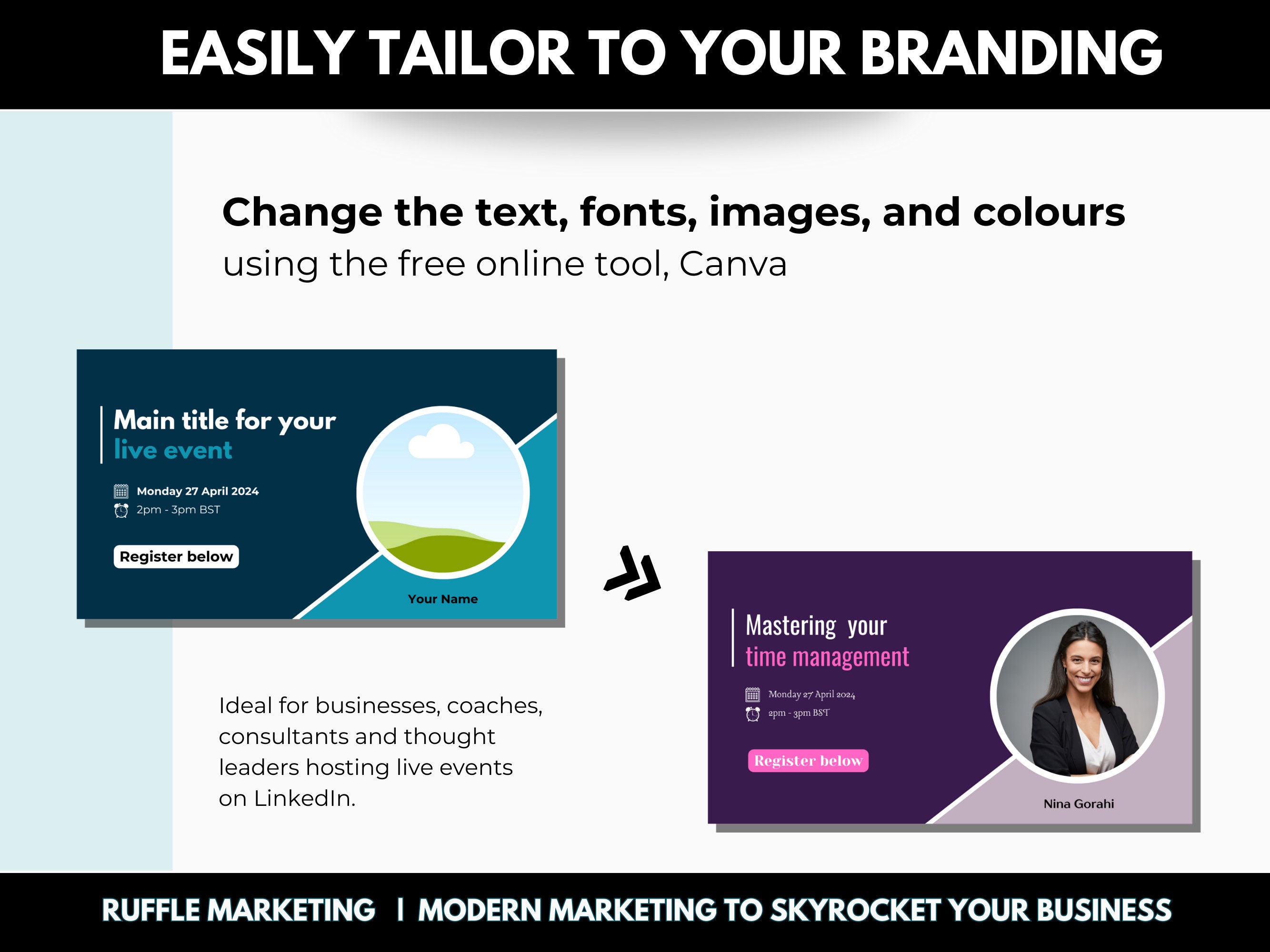 Linkedin Event Banner Editable Canva Template, Linkedin Live Event ...
