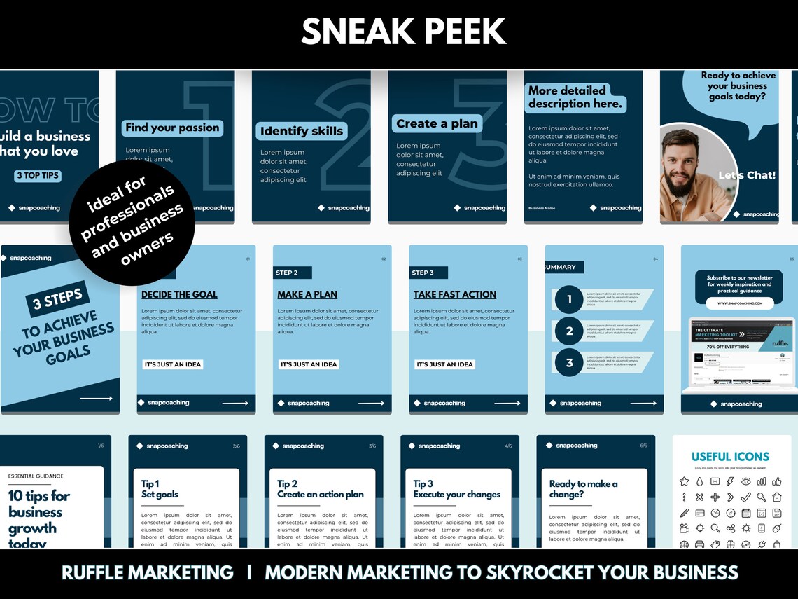 8 Linkedin Carousels Editable Canva Template, Blue Linkedin Ebook ...
