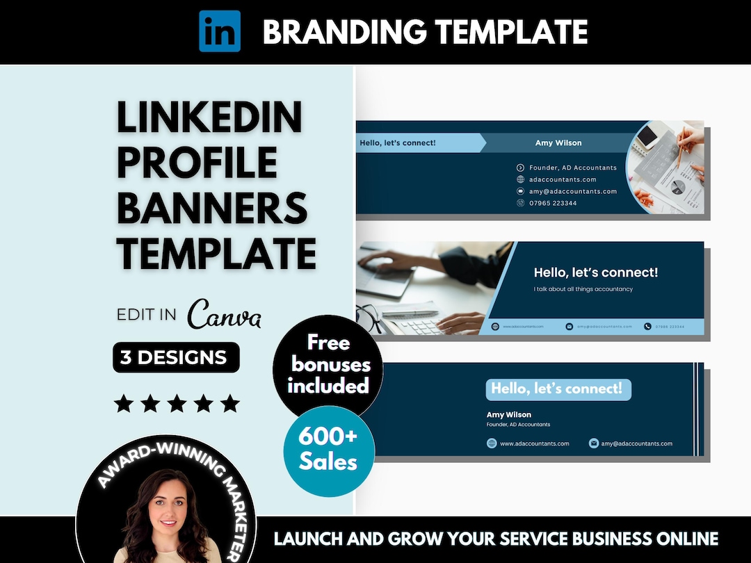 Employee Linkedin Banners Canva, Blue Linkedin Banner Templates for ...