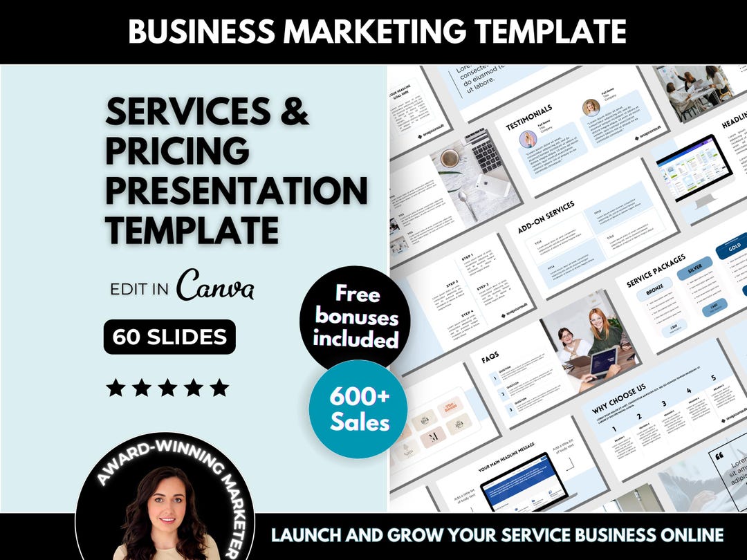 Services and Pricing Pitch Deck, Editable Canva Presentation Template ...