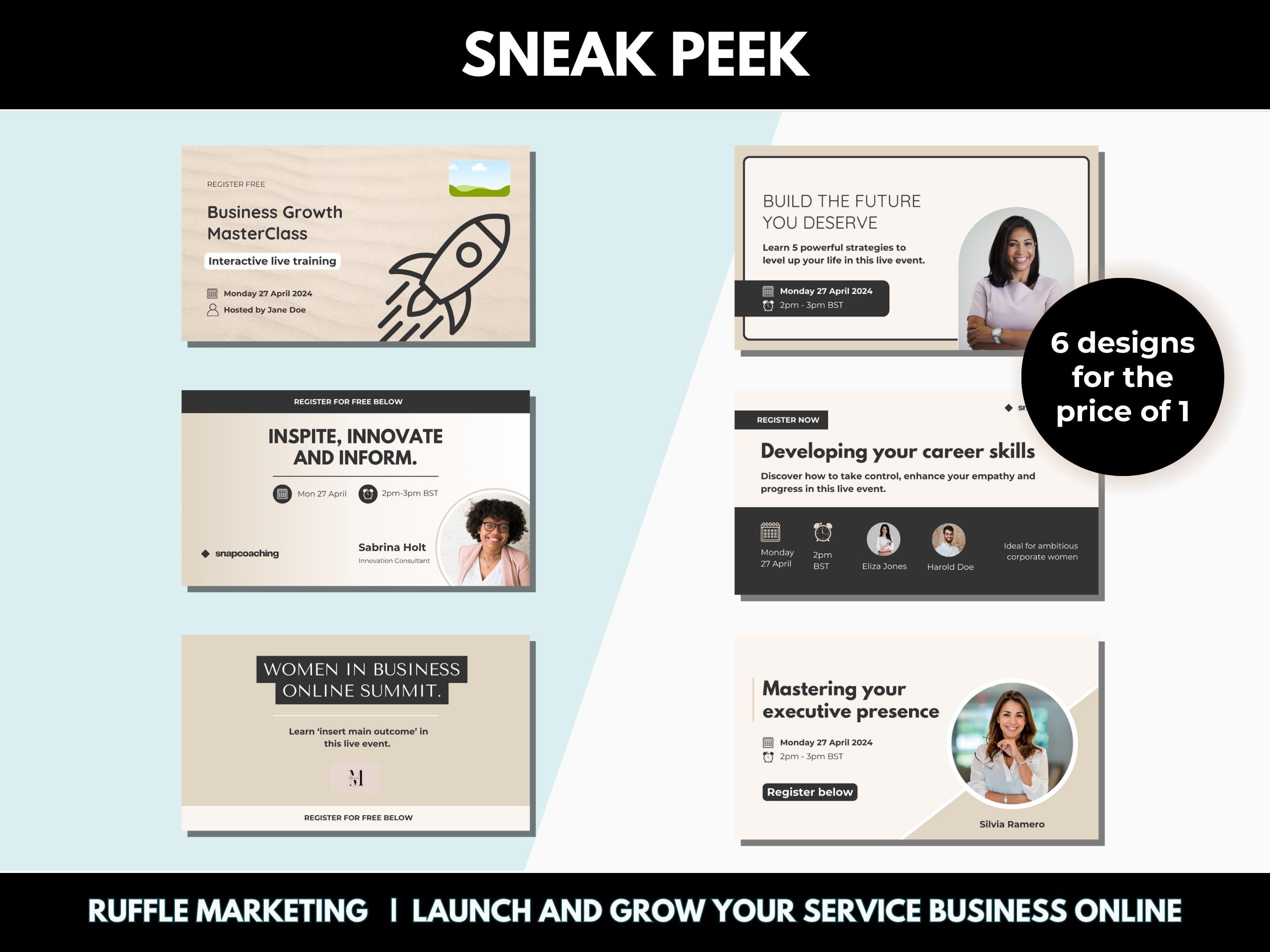 6 Editable Linkedin Event Banners, Neutral Linkedin Live Event Cover ...
