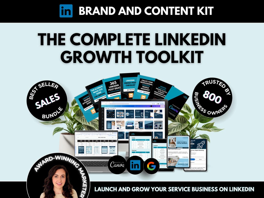 Bestseller Linkedin Growth Toolkit to Generate Leads, Linkedin Canva ...
