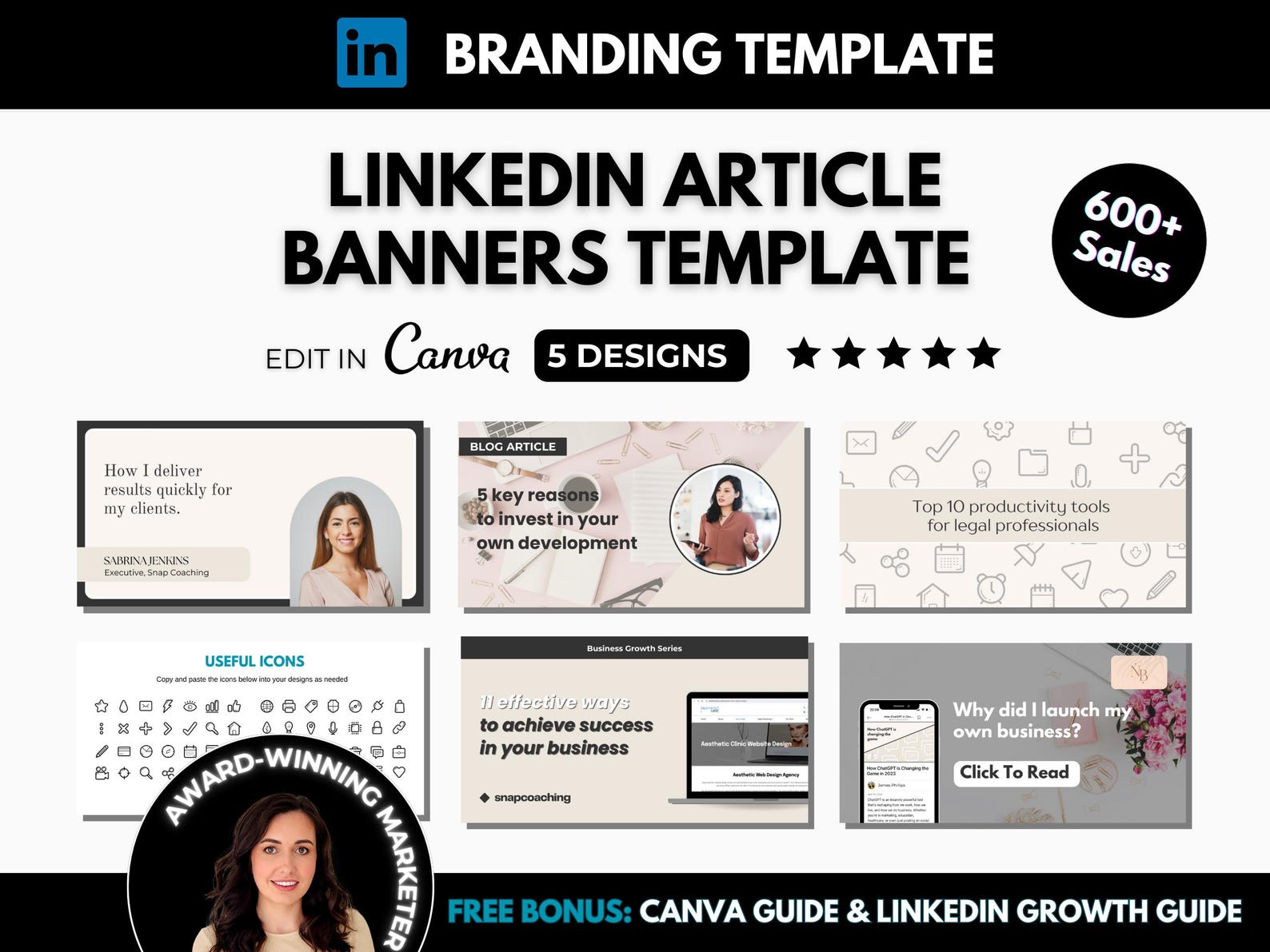 Editable Linkedin Article Banners Canva Template Bundle, Linkedin Blog ...