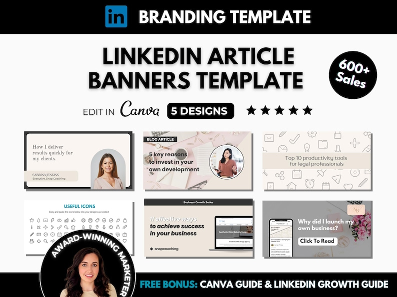 Editable Linkedin Article Banners Canva Template Bundle, Linkedin Blog ...