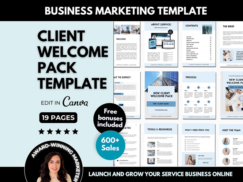 Client Welcome Pack Editable Canva Template, Customisable Client ...