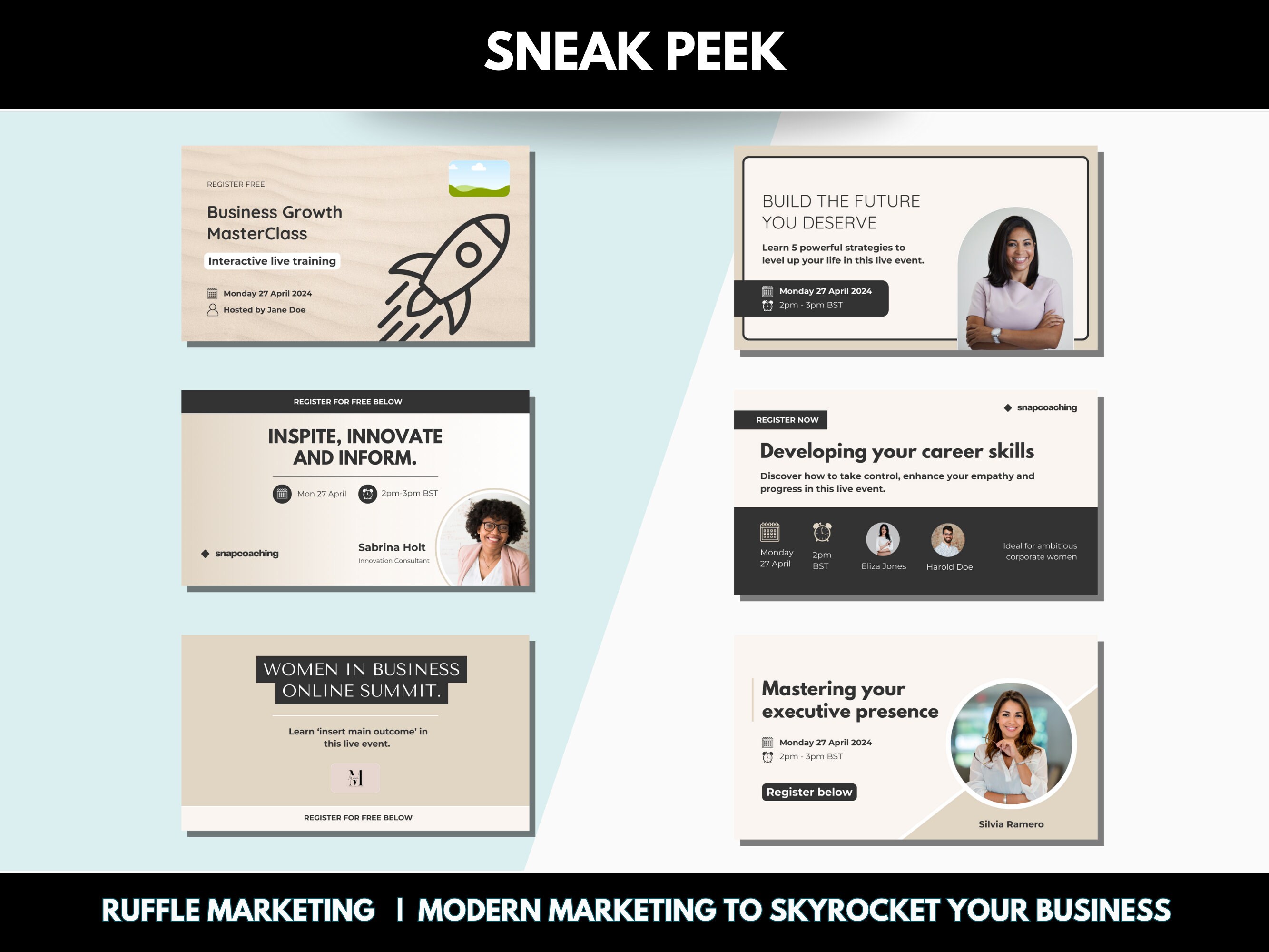 6 Editable Linkedin Event Banners, Neutral Live Event Cover Photo ...