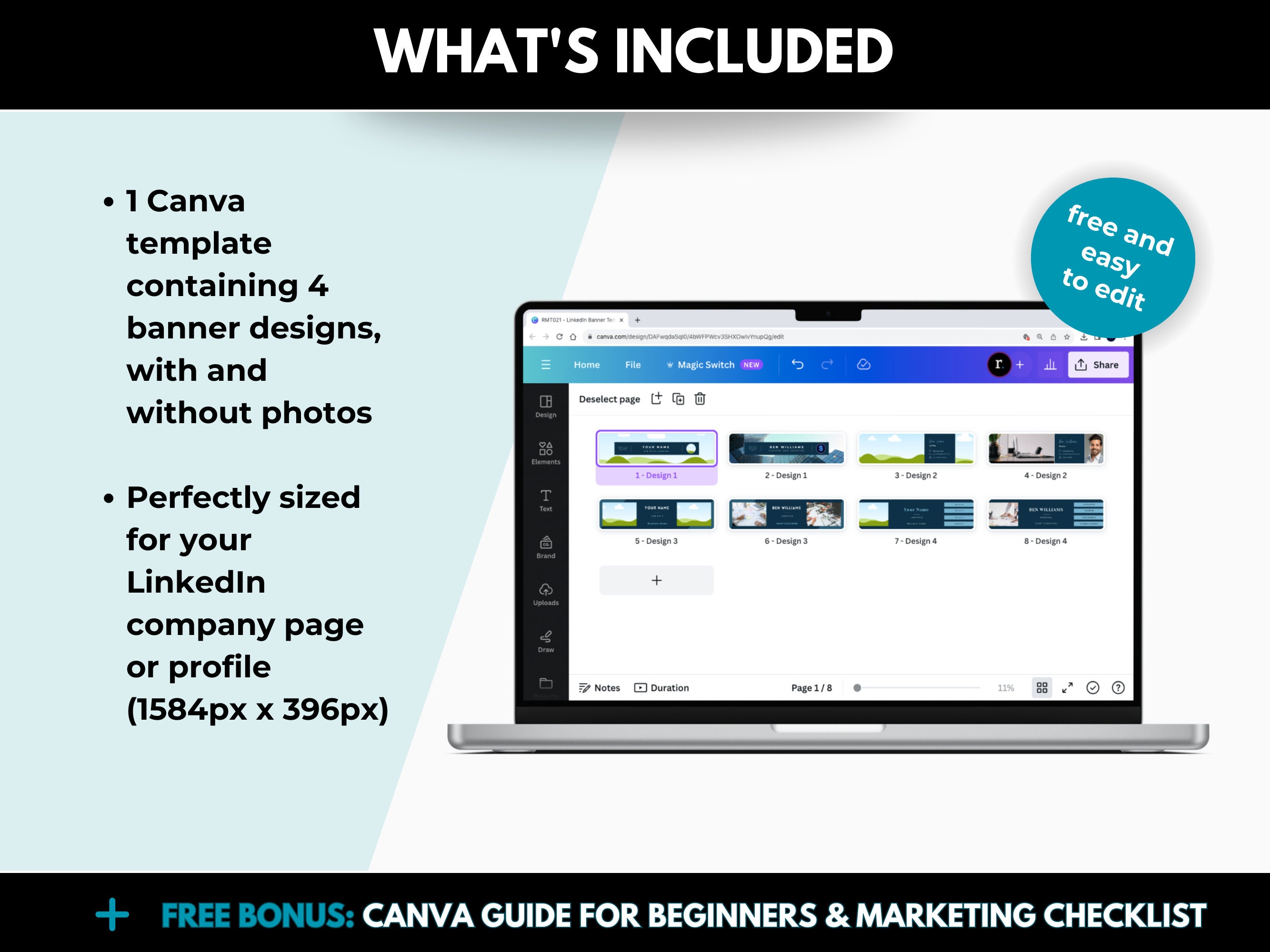 Editable Linkedin Profile Banners Canva Template Bundle, Blue Coaching ...