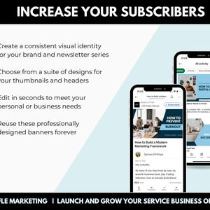 6 Linkedin Newsletter Headers and Thumbnails Editable Canva Template ...