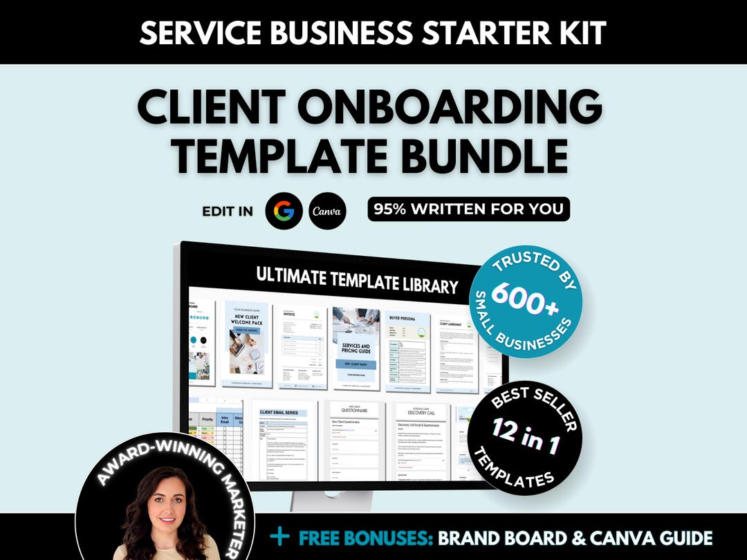 Client Onboarding Template Bundle, Service Business Starter Kit, Canva ...