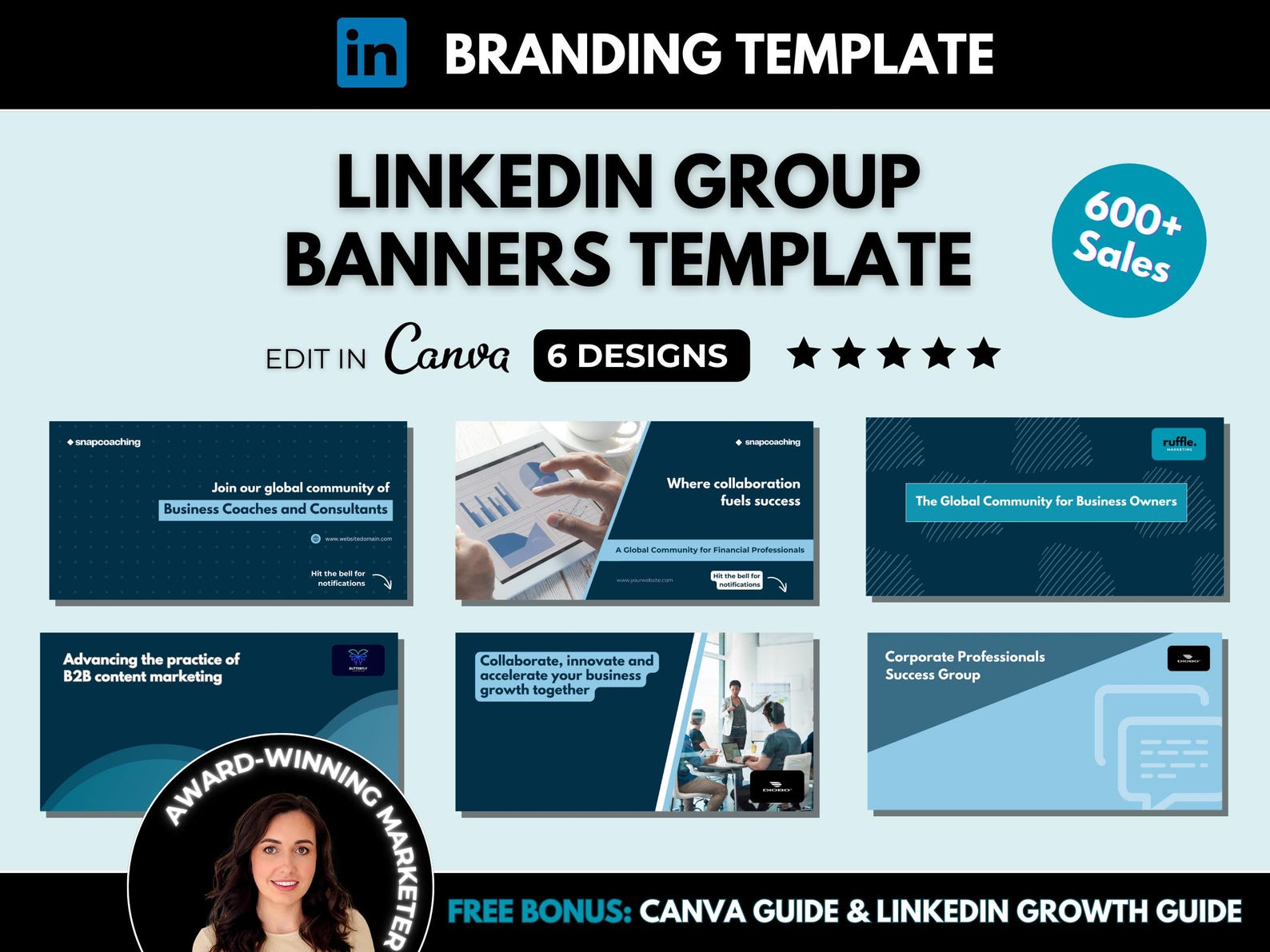 Linkedin Group Banners Editable Canva Template, Blue 6 Linkedin Header ...