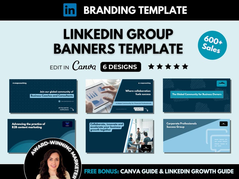 Linkedin Group Banners Editable Canva Template, Blue 6 Linkedin Header ...