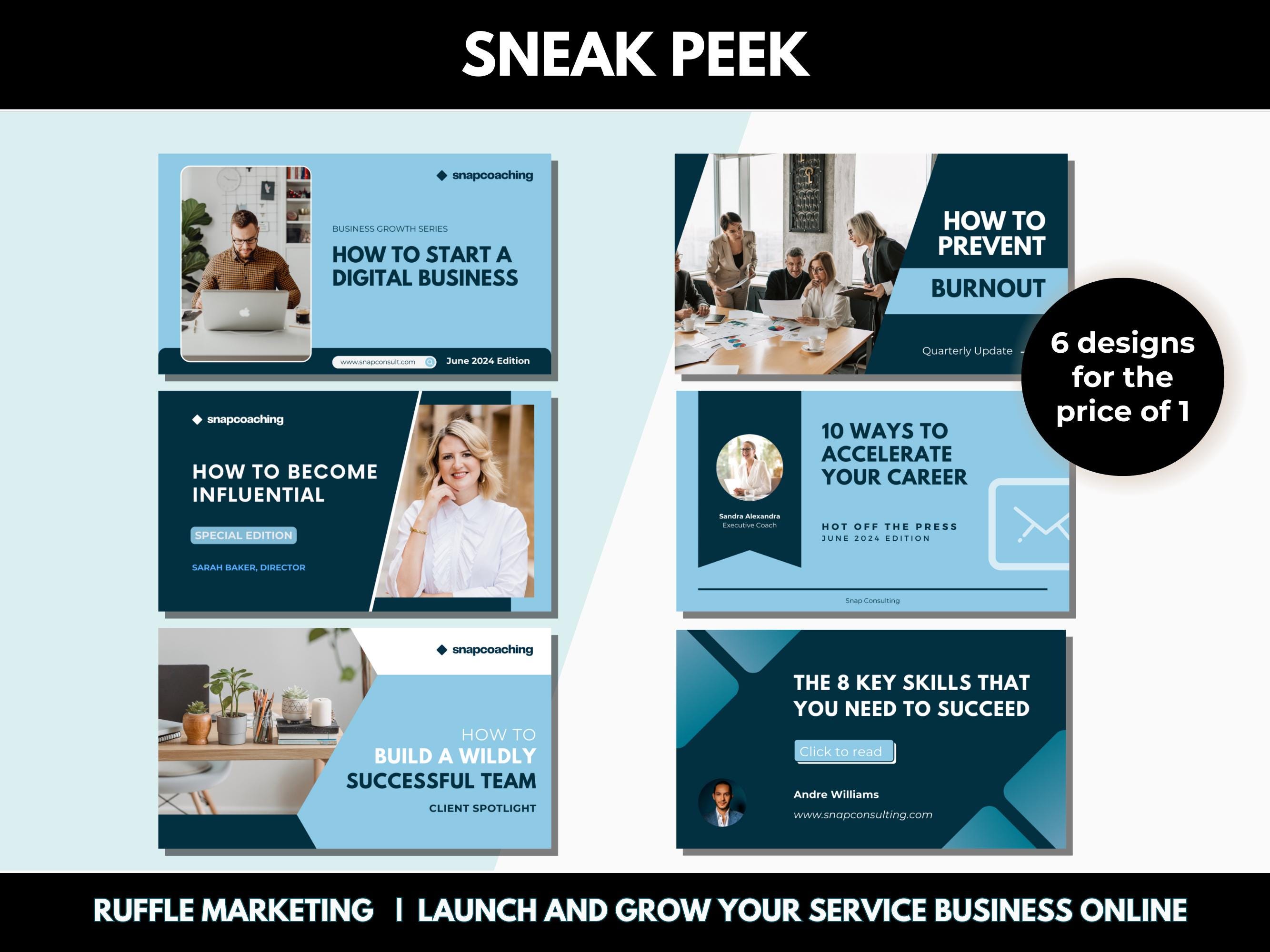 6 Linkedin Newsletter Headers and Thumbnails Editable Canva Template ...