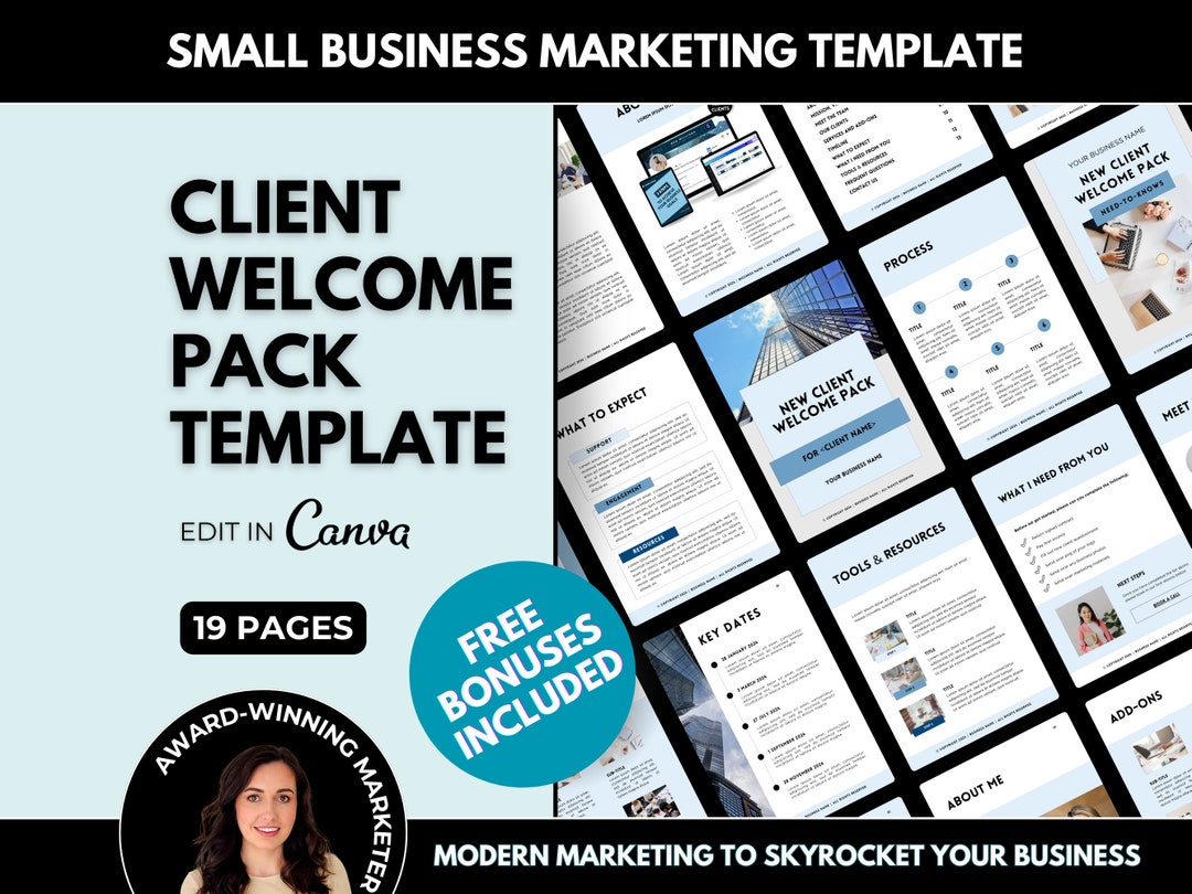 Client Welcome Pack Editable Canva Template, New Client Onboarding ...