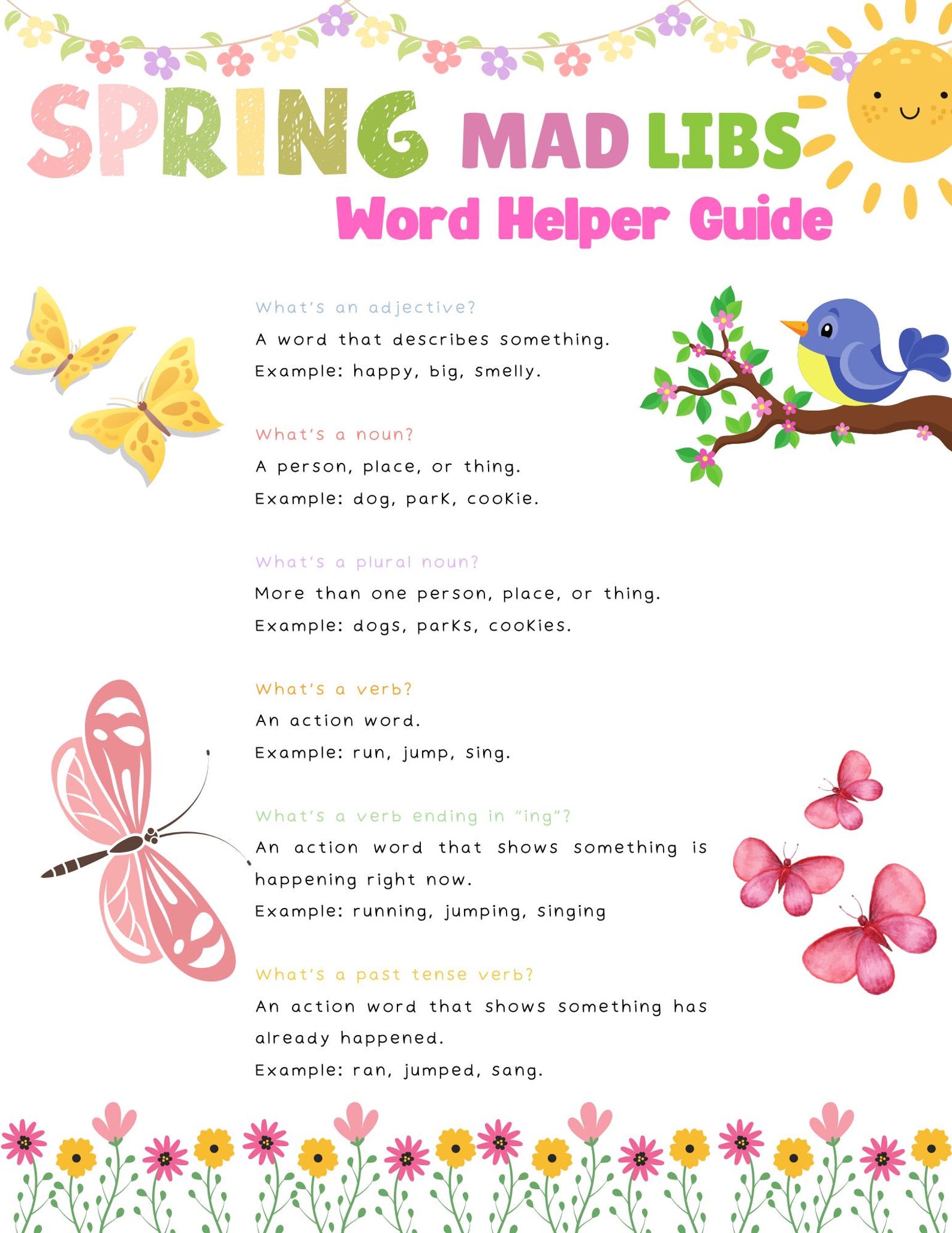 Printable Spring Mad Libs Game - Etsy