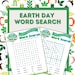 Printable Earth Day Word Search Puzzle With Answer Key - Etsy