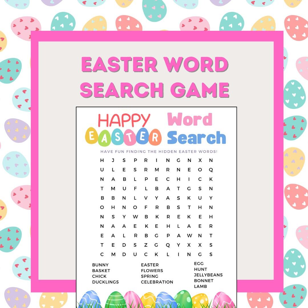 Printable Easter Word Search Game - Etsy
