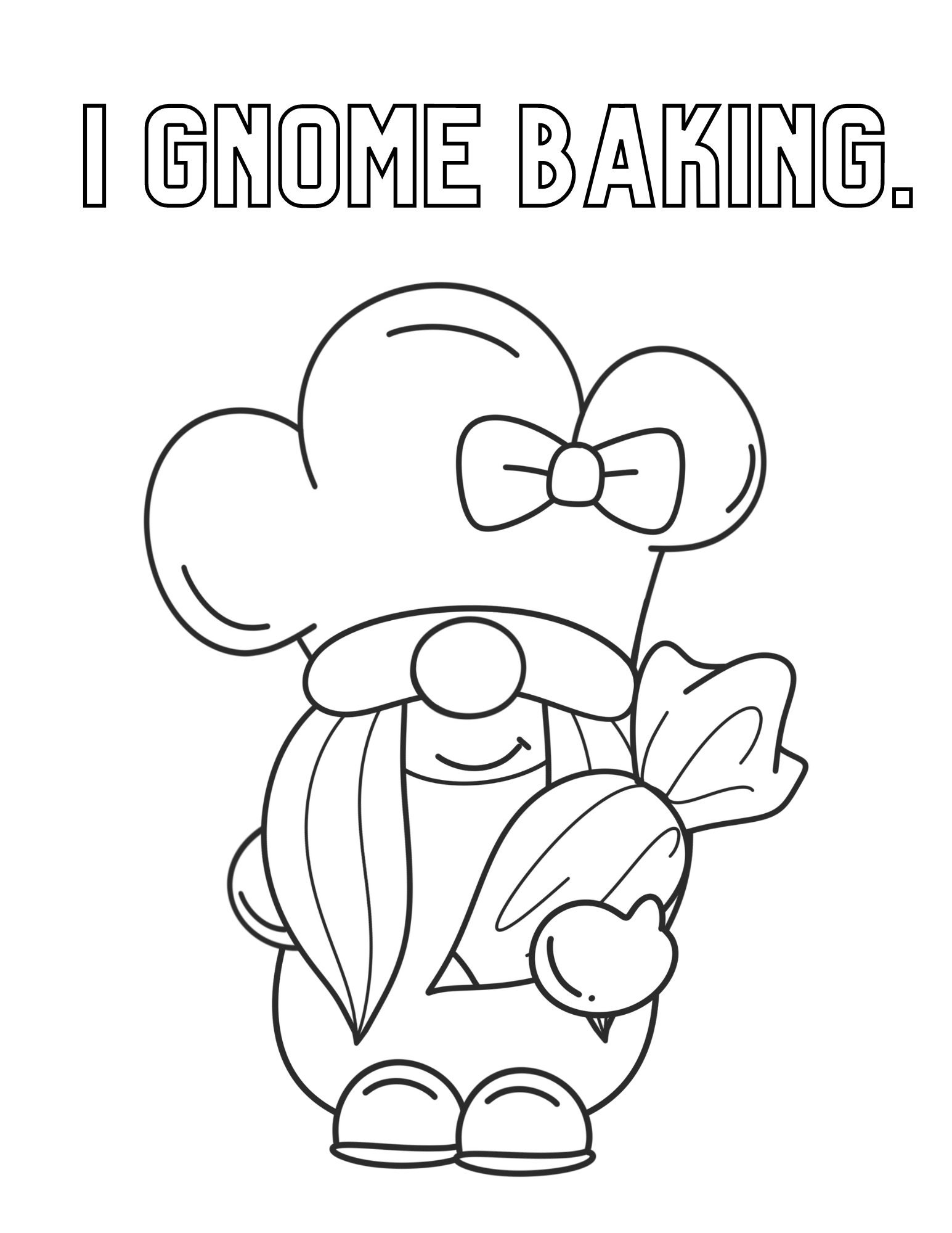 Kitchen Gnome Coloring Pages - Etsy