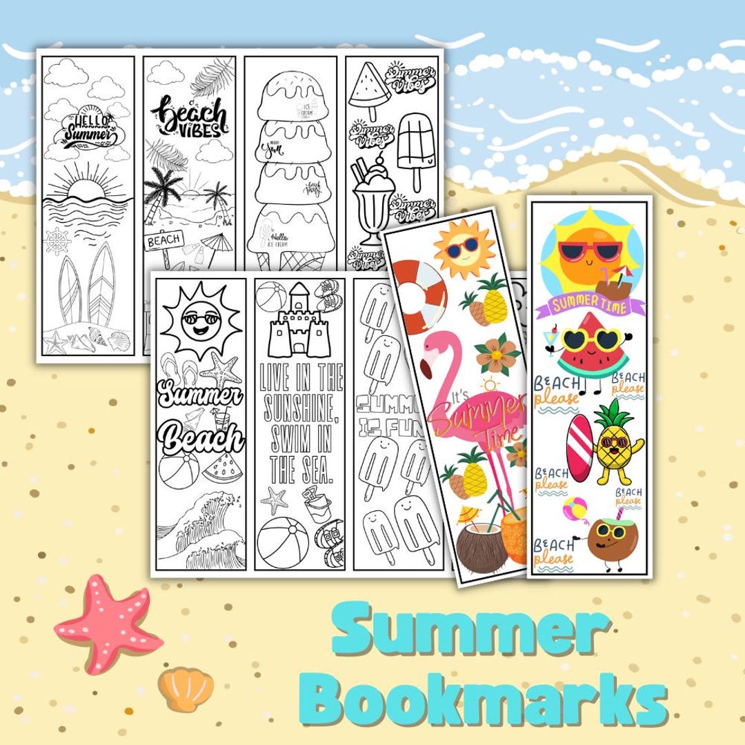 Celebrate Summer Reading With These Summer Coloring Bookmarks - 8 ...
