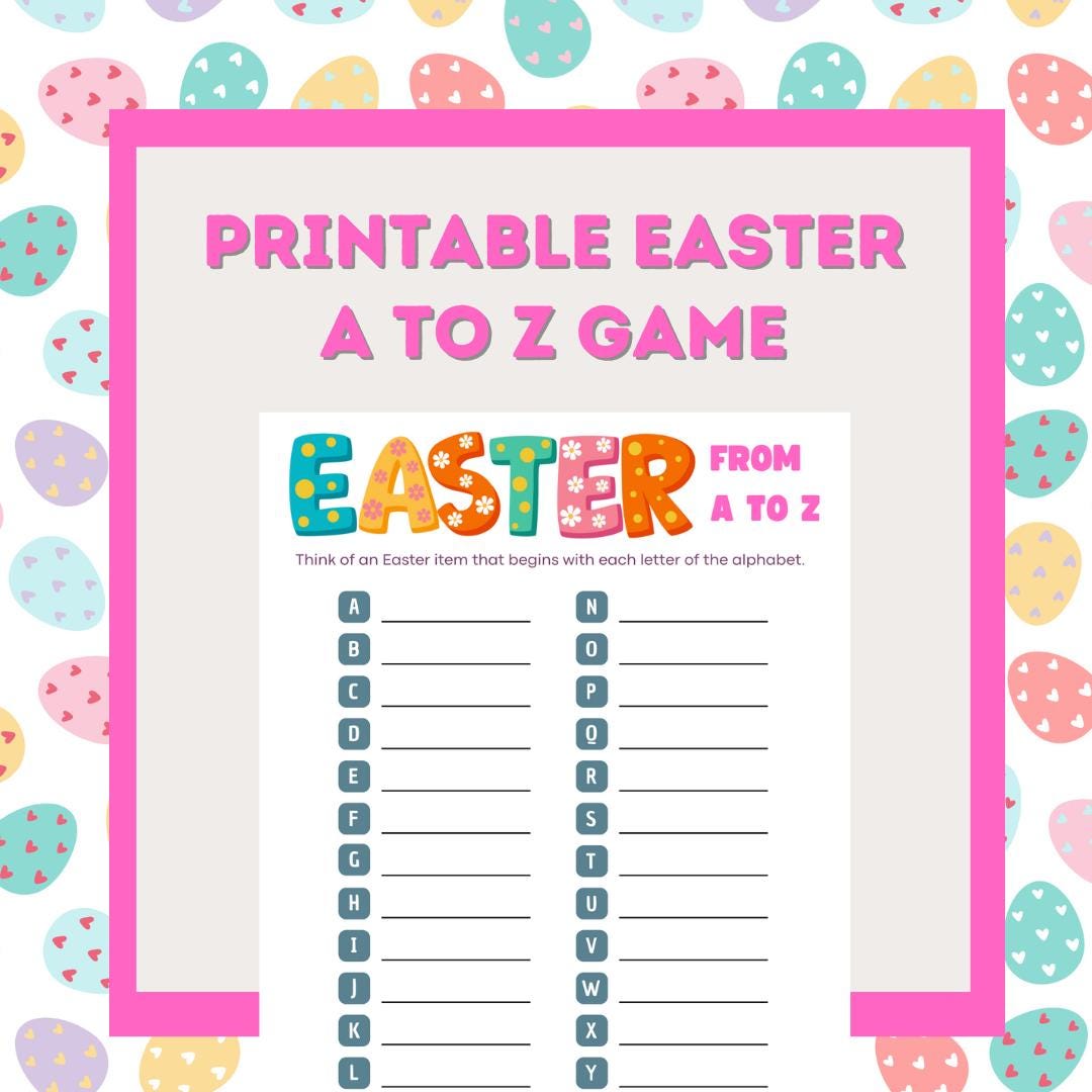 Printable Easter A to Z Game - Etsy