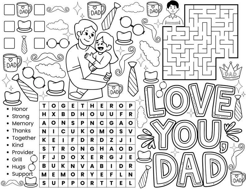 5 Printable Father's Day Activities Pages PLUS Game Answer Keys - Etsy