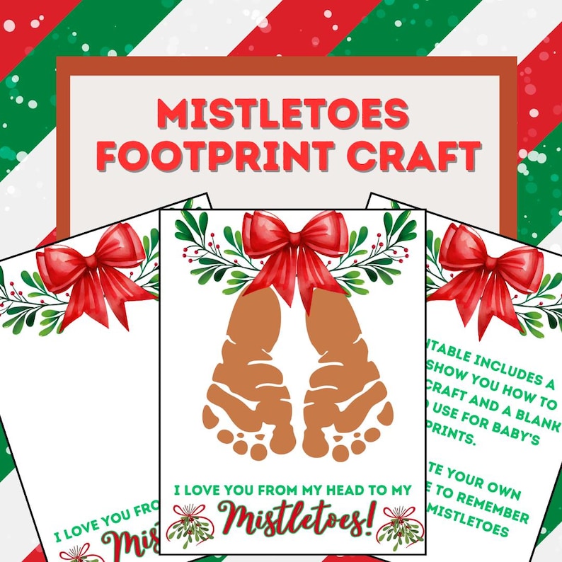 Baby Footprint Keepsake Mistletoes Craft - Etsy