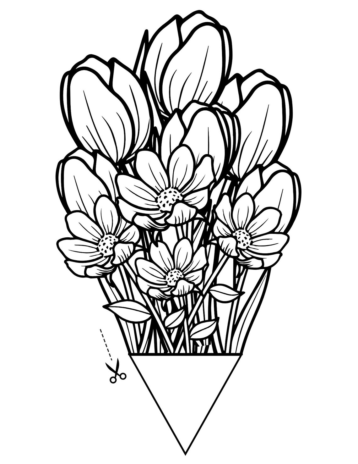 Printable Coloring Mother's Day Flower Bouquet Craft - Etsy