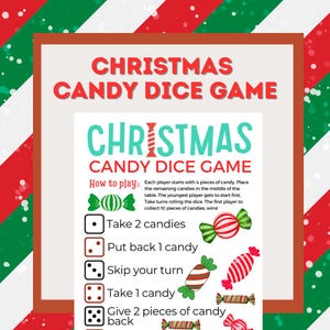 Printable Christmas Candy Dice Game - Fun Holiday Party Game! - Etsy