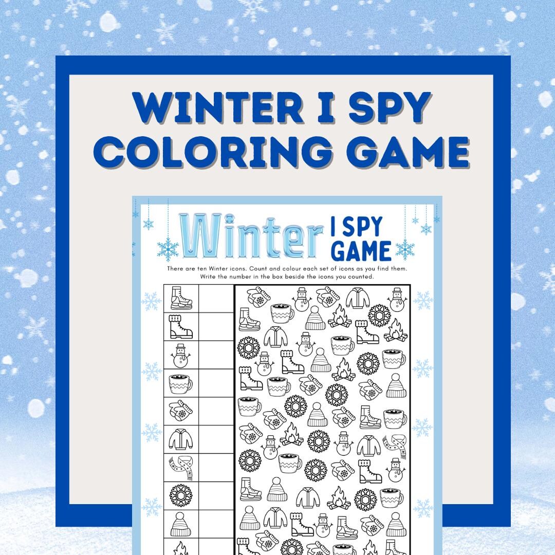 Printable Coloring Winter I Spy Game - Etsy