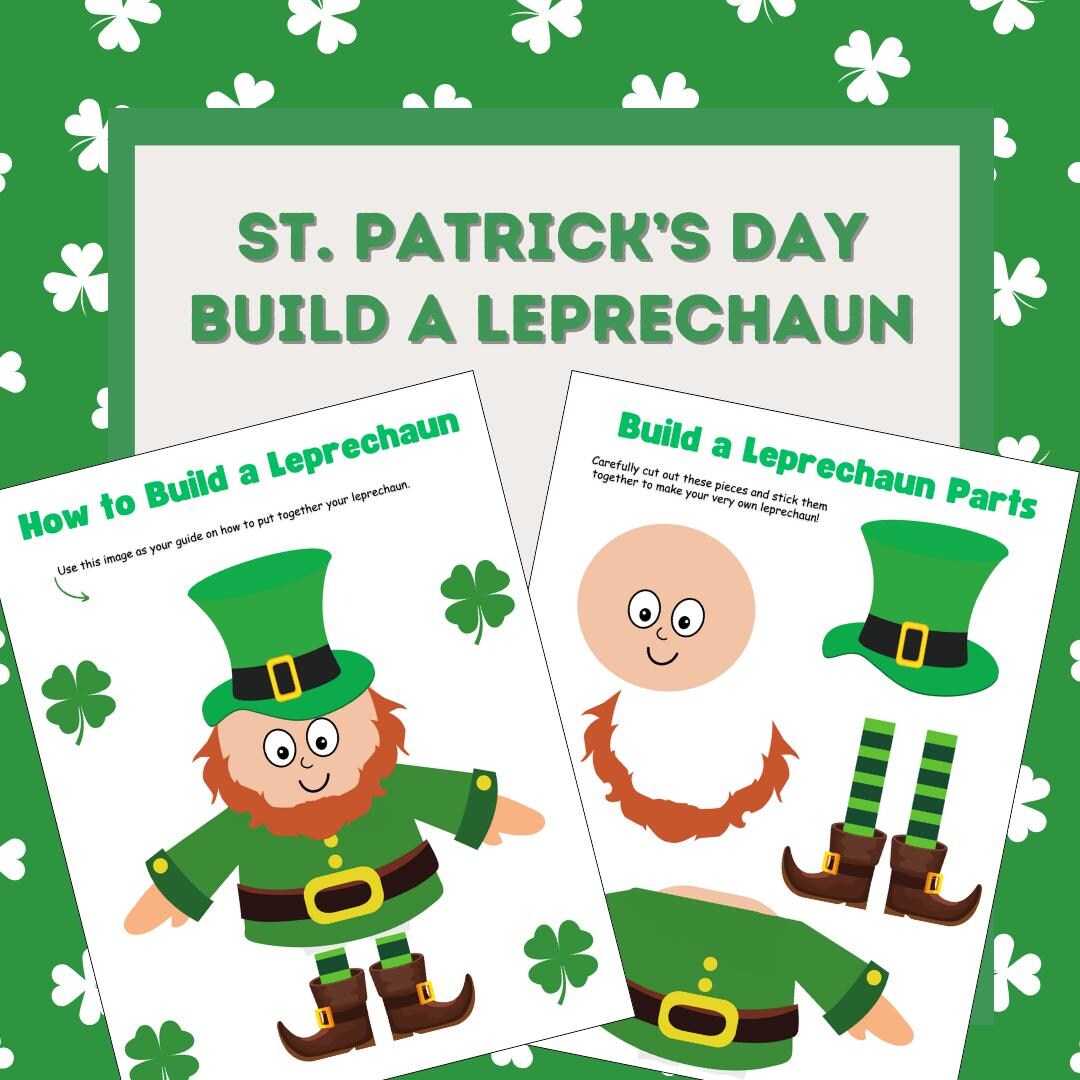Manualidad imprimible para el Día de San Patricio: construye un duende ...
