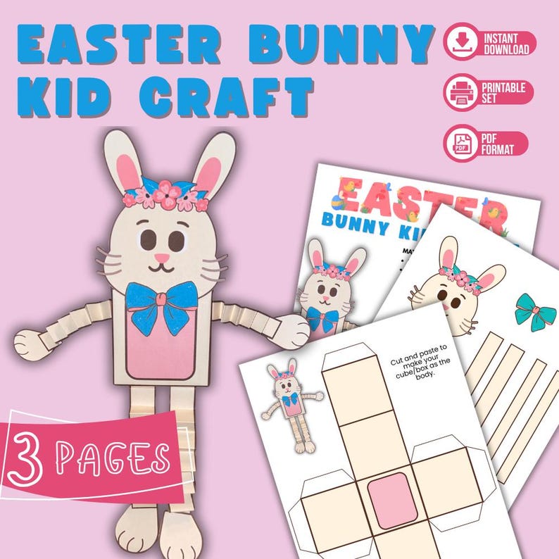 Printable Easter Bunny Craft for Kids - Etsy