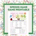 Printable Spring Name Game Worksheet - Etsy