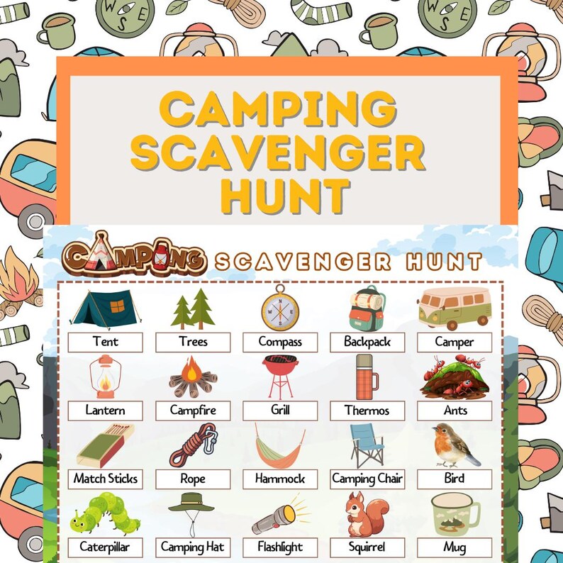 Printable Camping Scavenger Hunt - Etsy