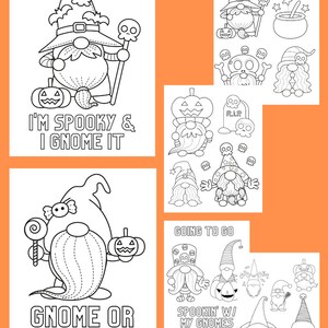 Halloween Gnomes Coloring Pages - Etsy