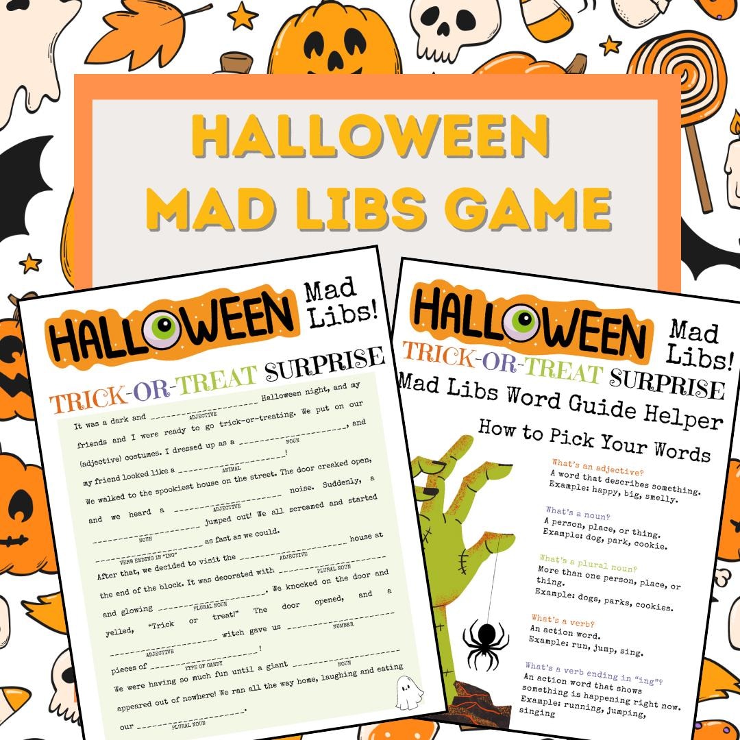 Printable Halloween Mad Libs Game - Great Spooky Family Fun for Home or ...