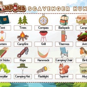 Printable Camping Scavenger Hunt - Etsy